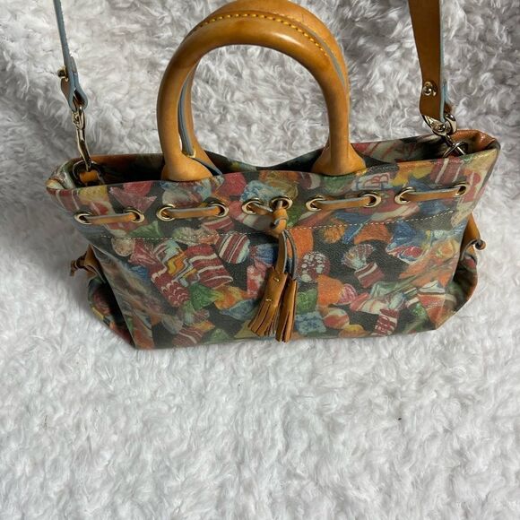 Dooney & Bourke | Bags | Dooney Bourkecandy Colorfulhand Bag With Tan ...